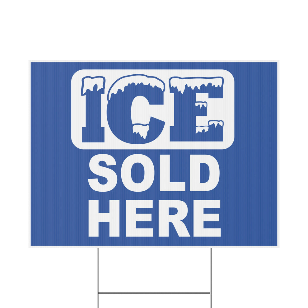 Ice Sold Here Sign, Ice Yard Sign, Double Sided, Outdoor, Weatherproof ...