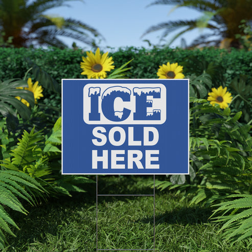 Ice Sold Here Sign, Ice Yard Sign, Double Sided, Outdoor, Weatherproof ...