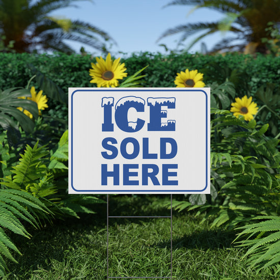 Ice Sold Here Sign, Ice Yard Sign, Double Sided, Outdoor, Weatherproof ...