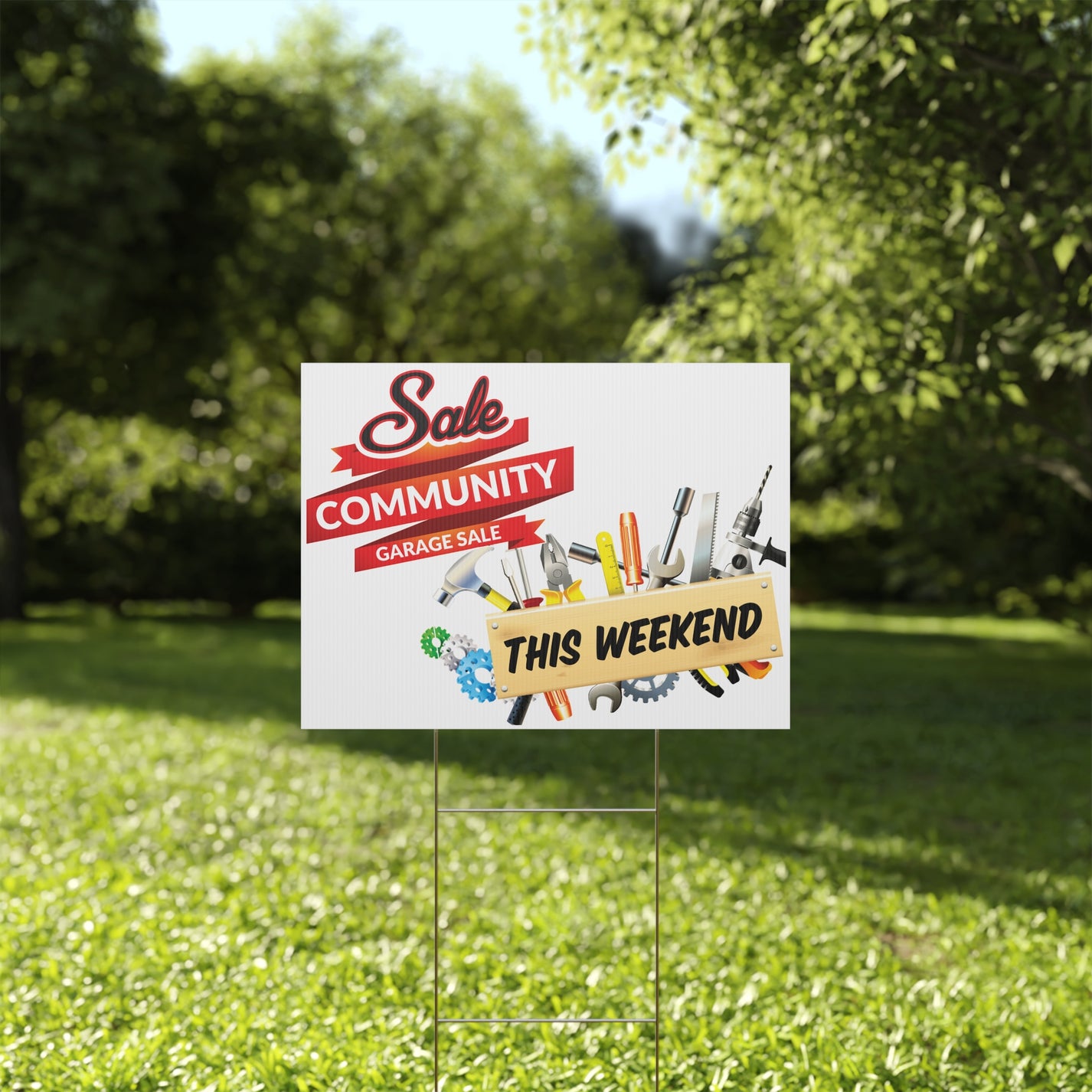 Community Garage Sale Yard Sale Sign Tools - 36 x 24 inches - Humanity ...