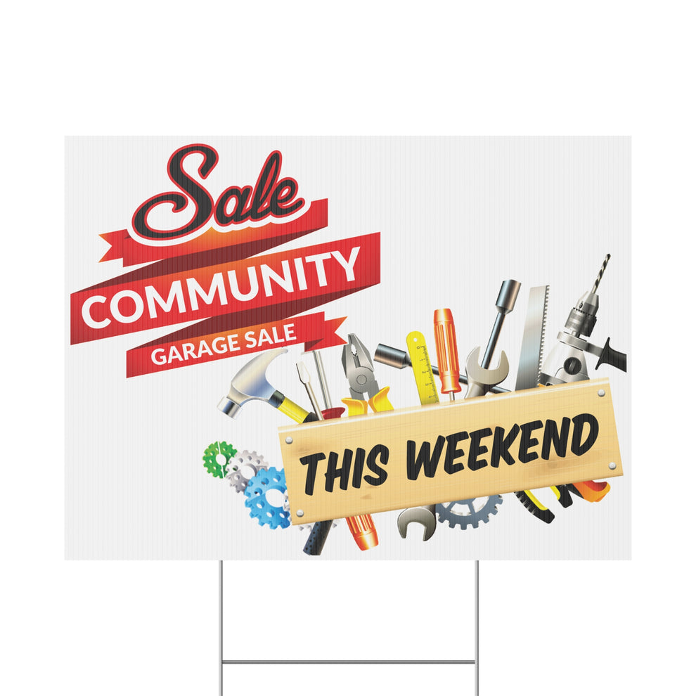 Community Garage Sale Yard Sale Sign Tools - 24 x 18 inches - Humanity ...