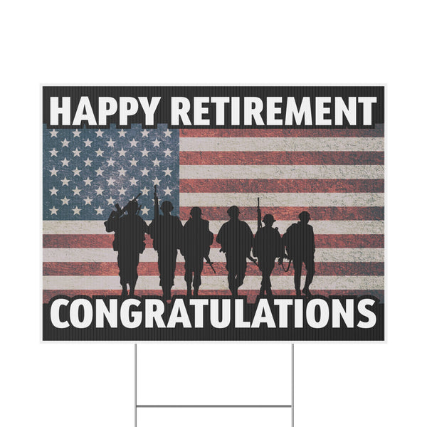 Congratulations Military Retirement Yard Sign - Humanity Source