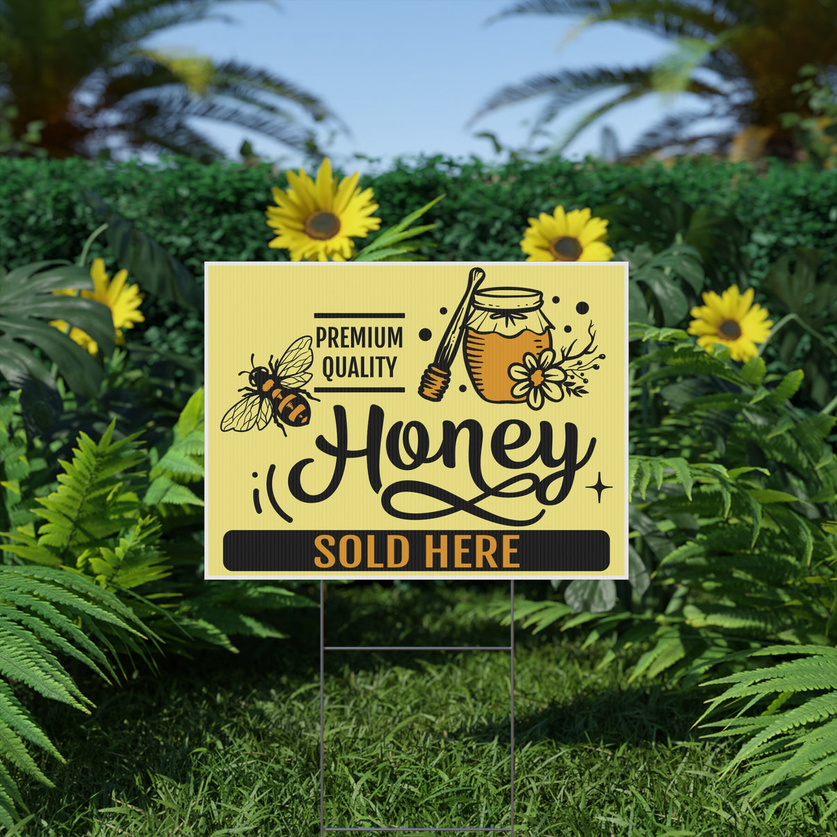 Honey Sold Here Sign Honey Bee - 24 x 18 inches - Humanity Source